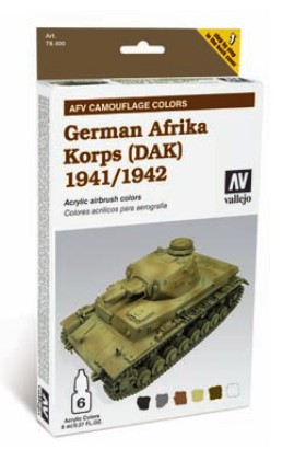 8ml Bottle German Afrika Korps 1941-42 (DAK) AFV Paint Set (6 Colors ...