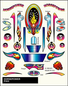 P323 Horsepower Stick-On Decal - Modellbahn Ott Hobbies