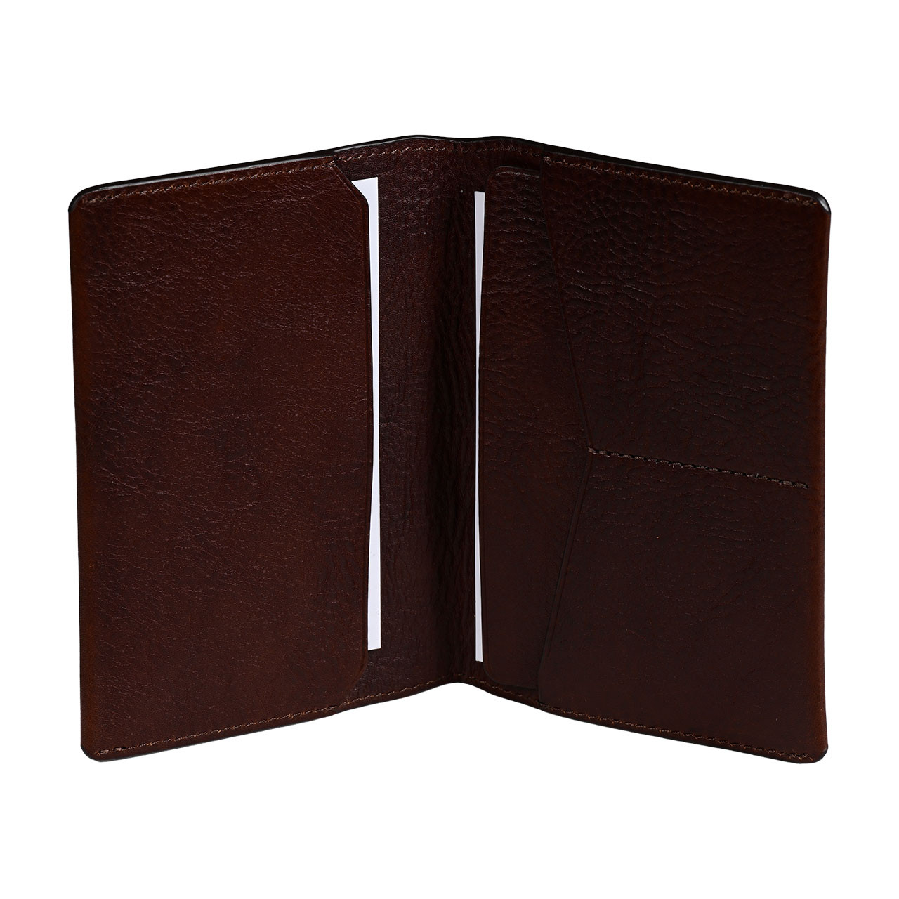 Genuine Bison Leather Billfold Wallet in Black Cherry