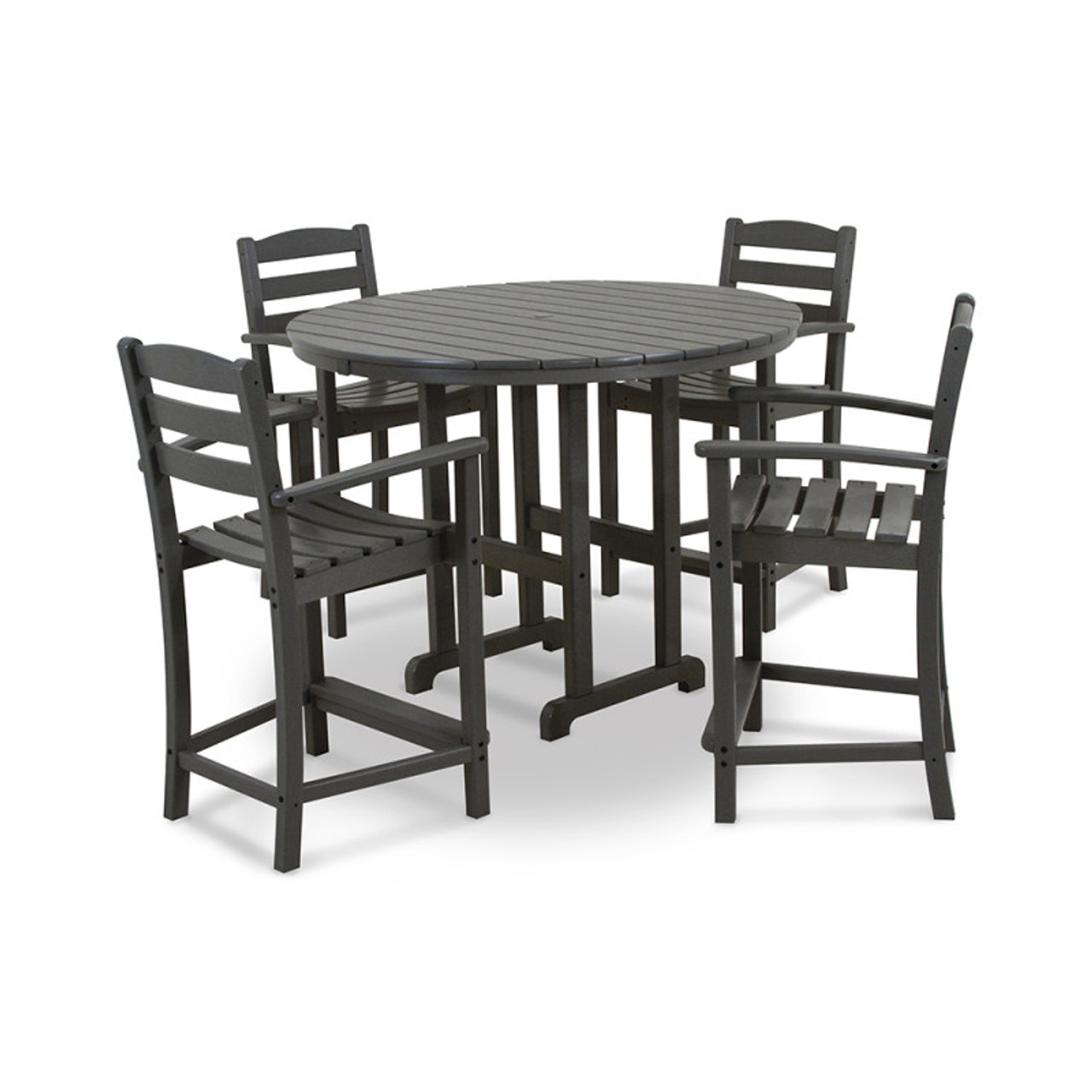 Polywood La Casa Cafe 5-Piece Round Counter Dining Set | AuthenTEAK Polywood La Casa Cafe 5-Piece Round Counter Dining Set | AuthenTEAK
