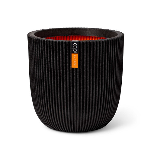 Capi Nature Groove 14" Ball Planter Pot - Black | AuthenTEAK