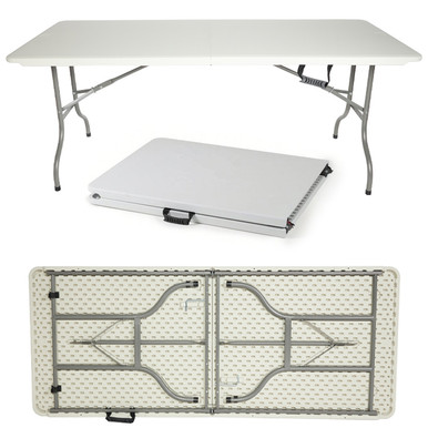 Folding Table Portable K-R 180 cm Grey Metal/Polyethylene