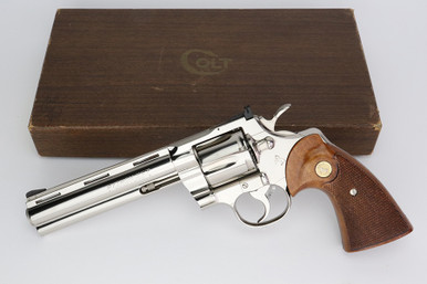 SOLD - ANIB 6" Colt Python Revolver - Factory Nickel