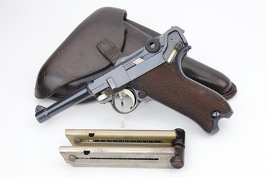 Rare, Excellent 1910 DWM Luger Rig - Two Matching Magazines