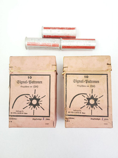 2 Flare Ammo Boxes & 3 Unfired Flares