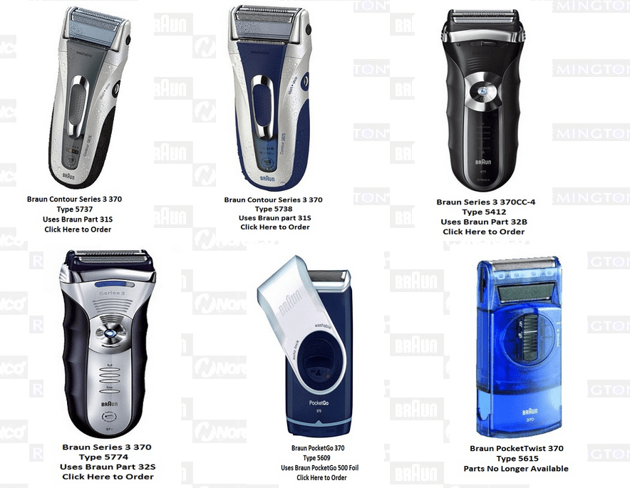 Braun Shaver Parts by Braun Shaver Series/Model Number