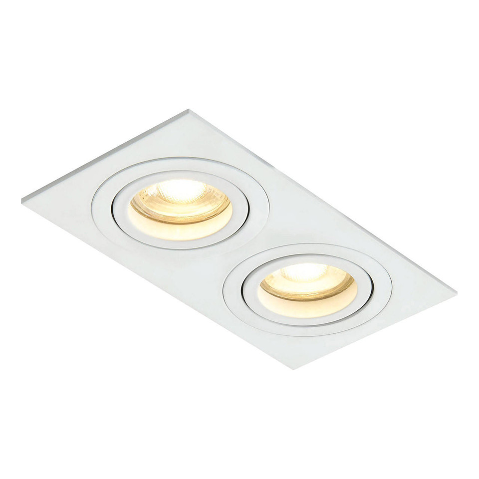 Inlight Pasto Double Adjustable Downlight White | Light Fittings Direct