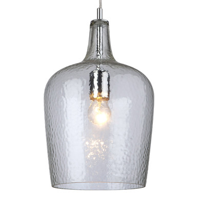 Firstlight Glass Elegant Style Textured Pendant Light in Chrome and ...