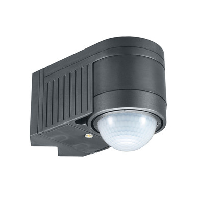 Zink Corner PIR Sensor Alia Dark Grey 12m | Light Fittings Direct