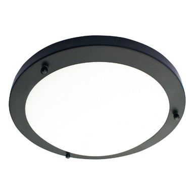 Spa 180mm Delphi LED Flush Ceiling Light 12W 4000K Matte Black/Opal ...