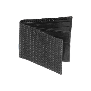 Embroided Texture Black Wallet for Men
