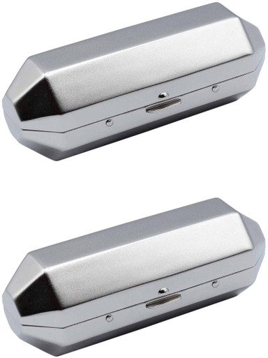 Set of 2 Capsule Shaped Lipstick Cases With Glass Mirror