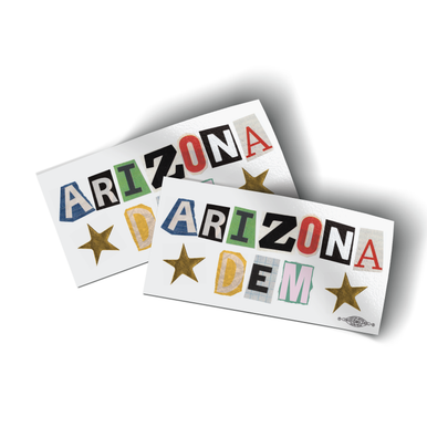 Arizona Dem (4" x 2" Vinyl Sticker -- Pack of Two!) - Arizona ...