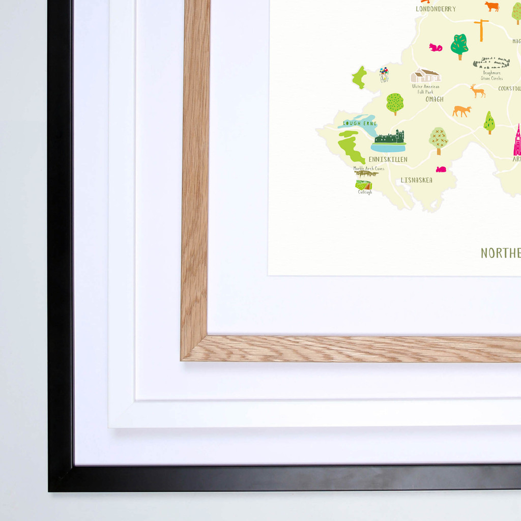 Illustrated hand drawn Map of Northern Ireland art print by artist ...