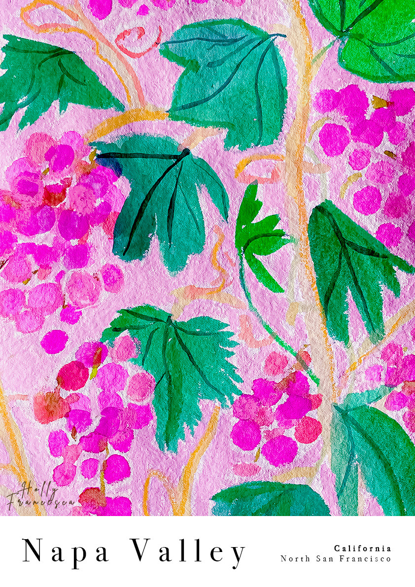 Napa Valley Art Print - Watercolour Painting by artist Holly Francesca.