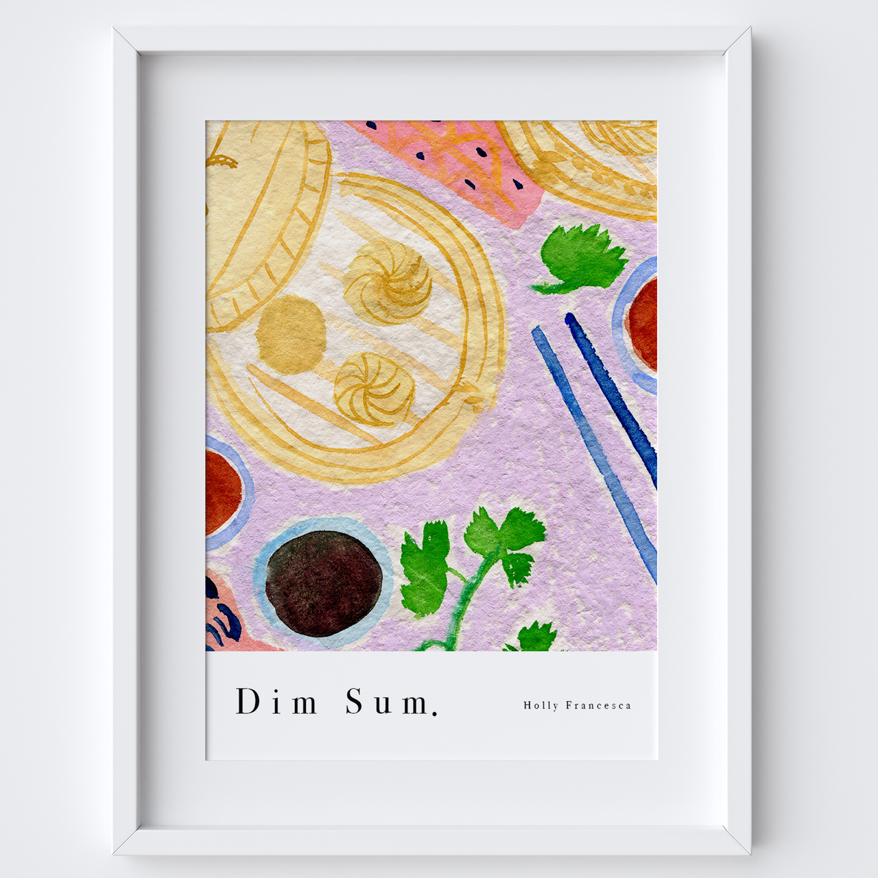 Dim Sum Chinese Art Print - Watercolour Poster by artist Holly Francesca