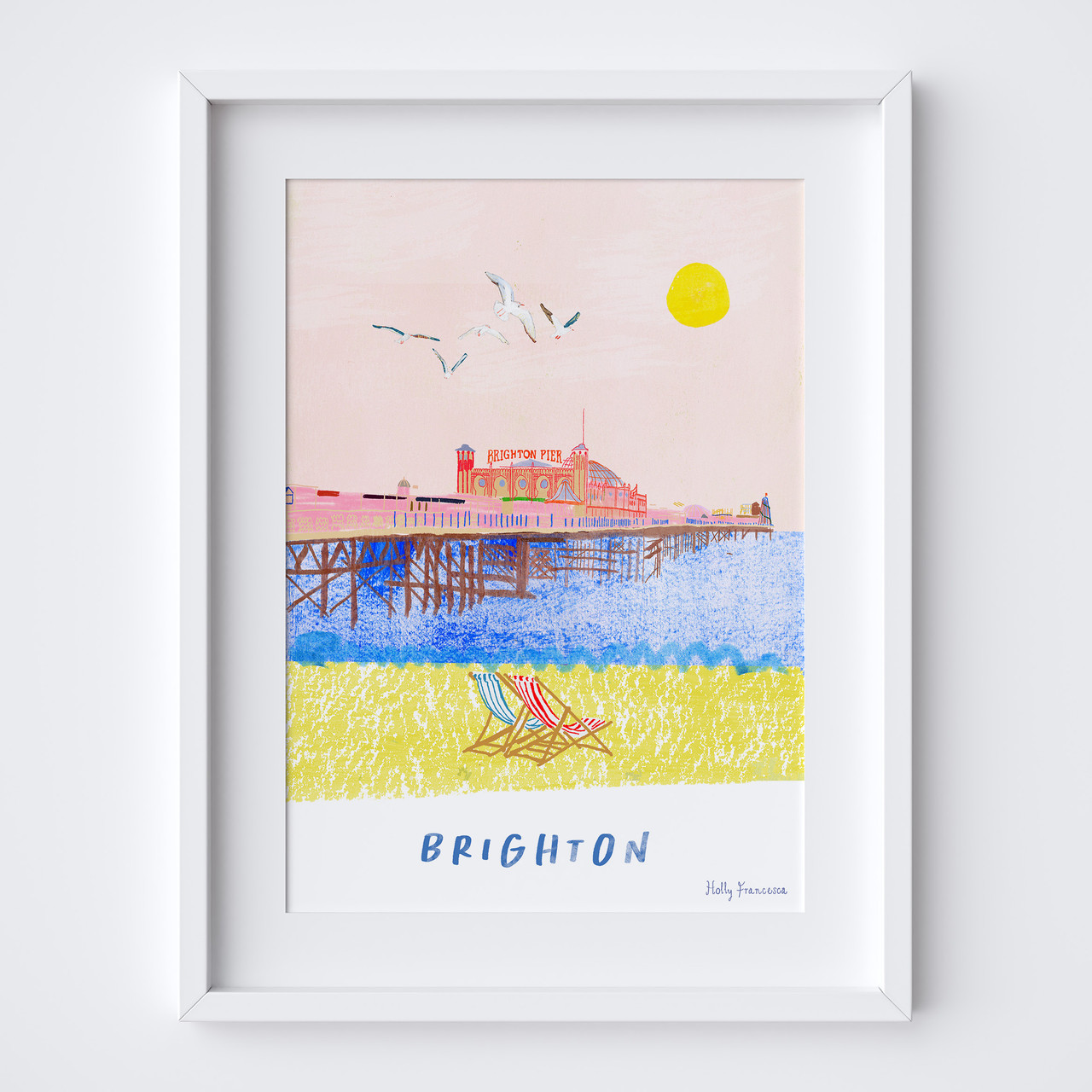 Brighton Pier - Sussex Coastal Landmark Travel Print created from an ...