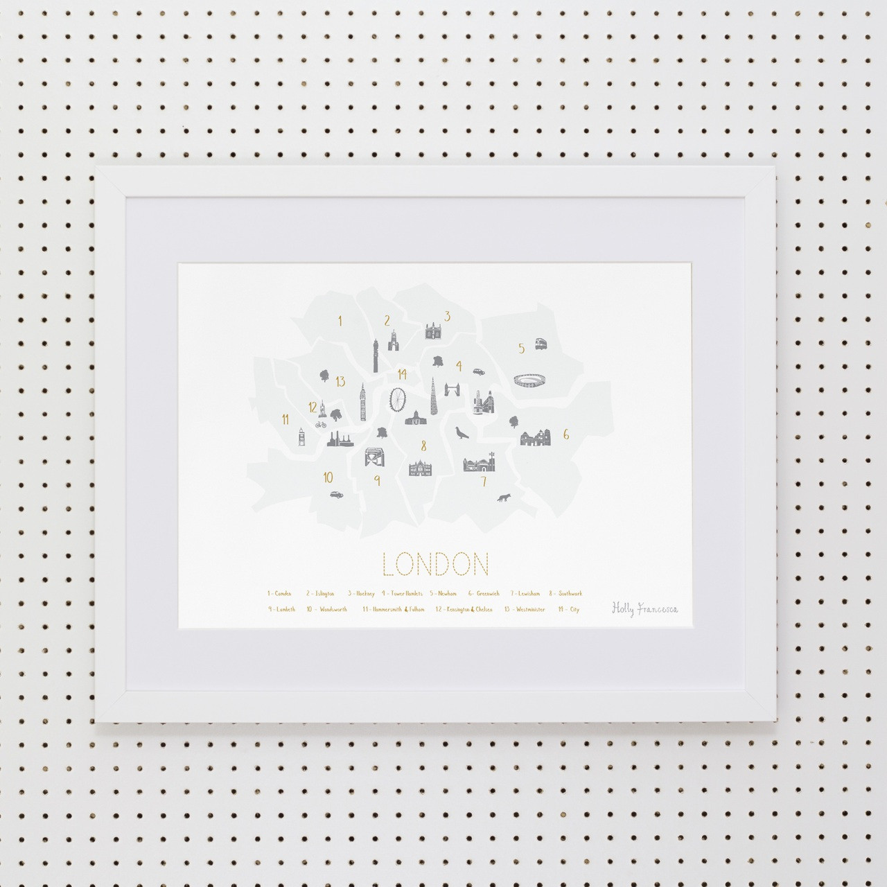 Illustrated hand drawn Map of the London Boroughs 'Minimalist' art ...