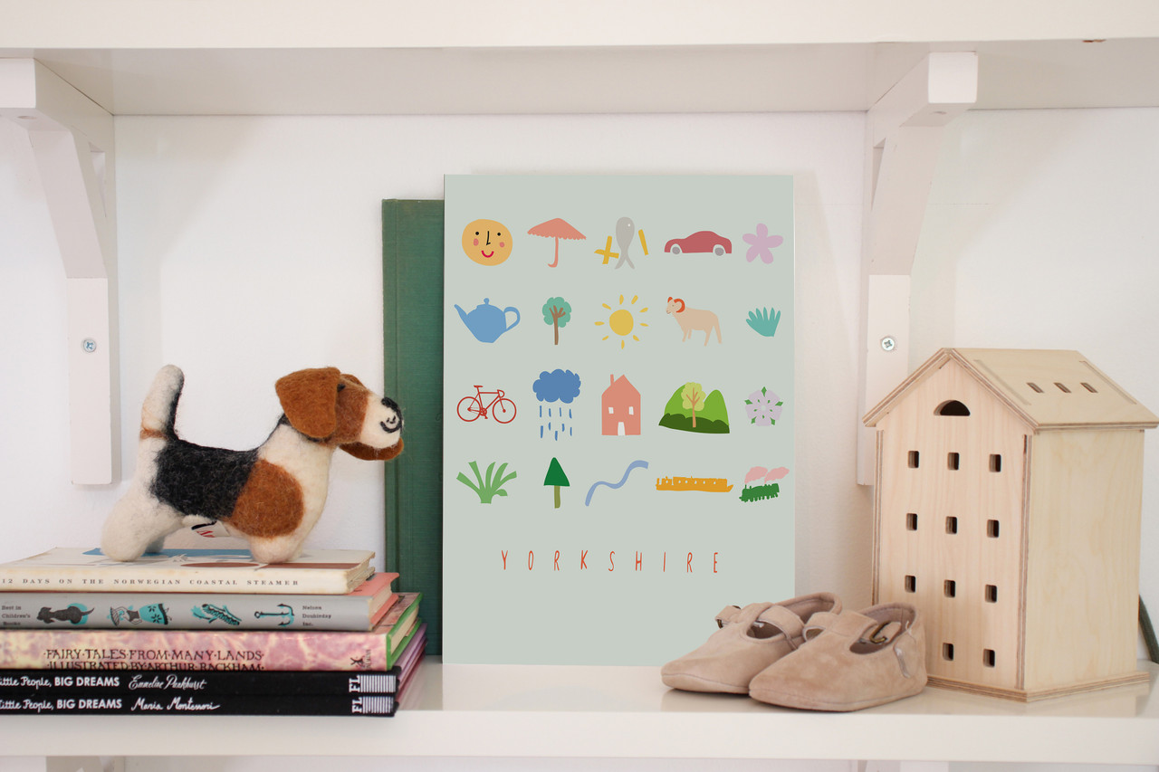Illustrated Yorkshire Icons Art Print by artist Holly Francesca.