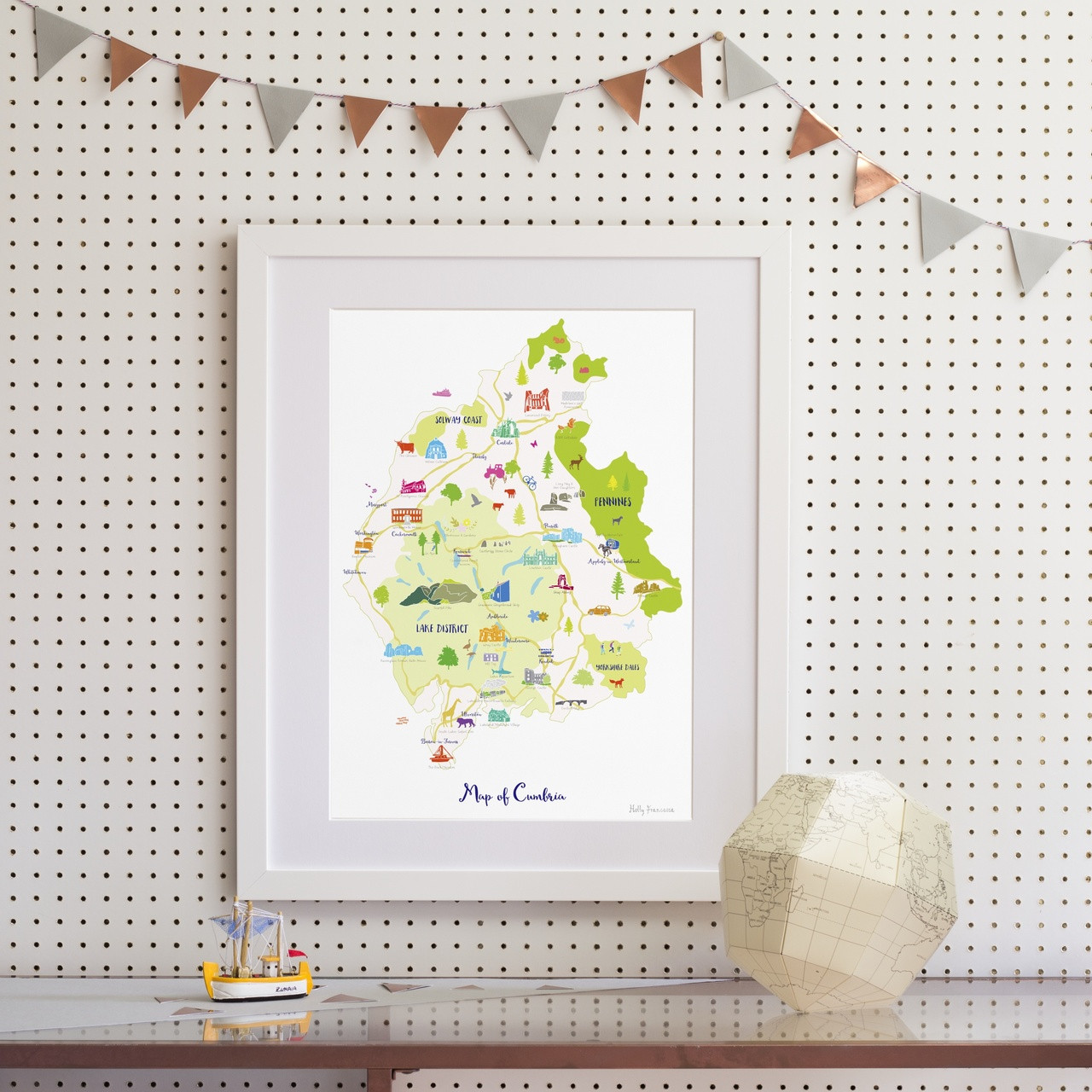 Illustrated hand drawn Map of Cumbria and The Lake District by UK ...