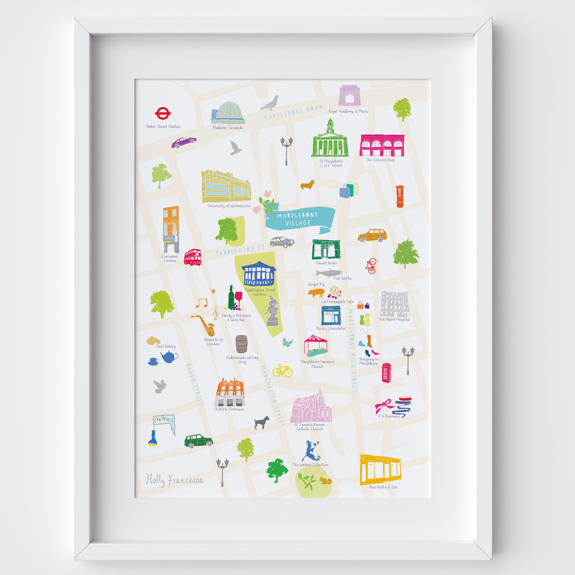 Illustrated hand drawn Map of Balham, Tooting & Streatham art print by ...