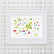 Illustrated hand drawn Map of Balham, Tooting & Streatham art print by ...