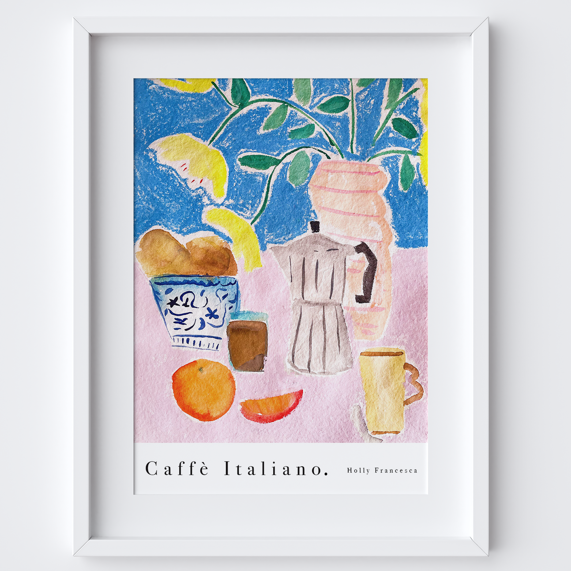 Caffè Italiano Coffee Art Print - Watercolour Poster by artist Holly ...