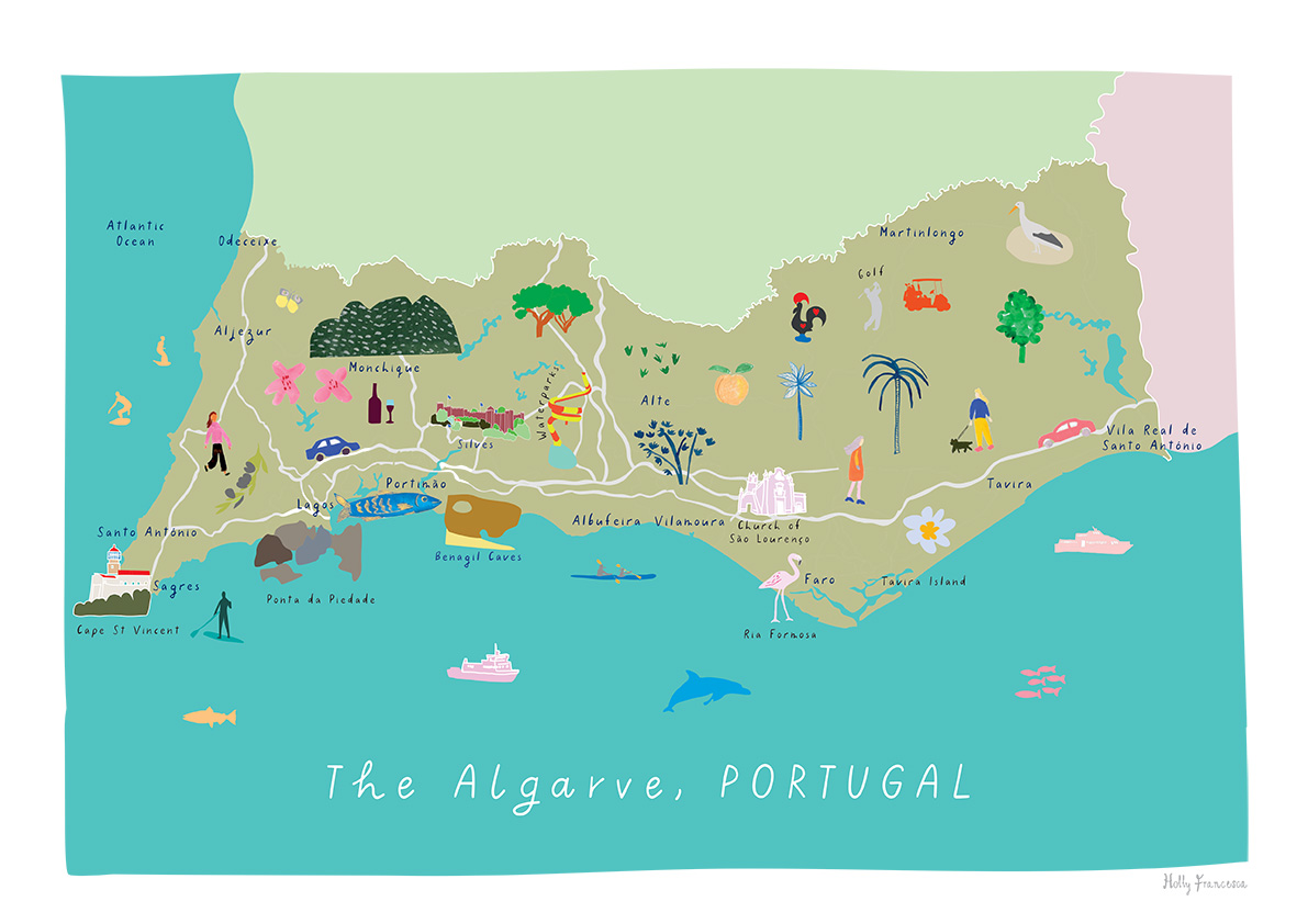 Map Algarve Portugal Walking Guidebook To Portugal's Beautiful Algarve