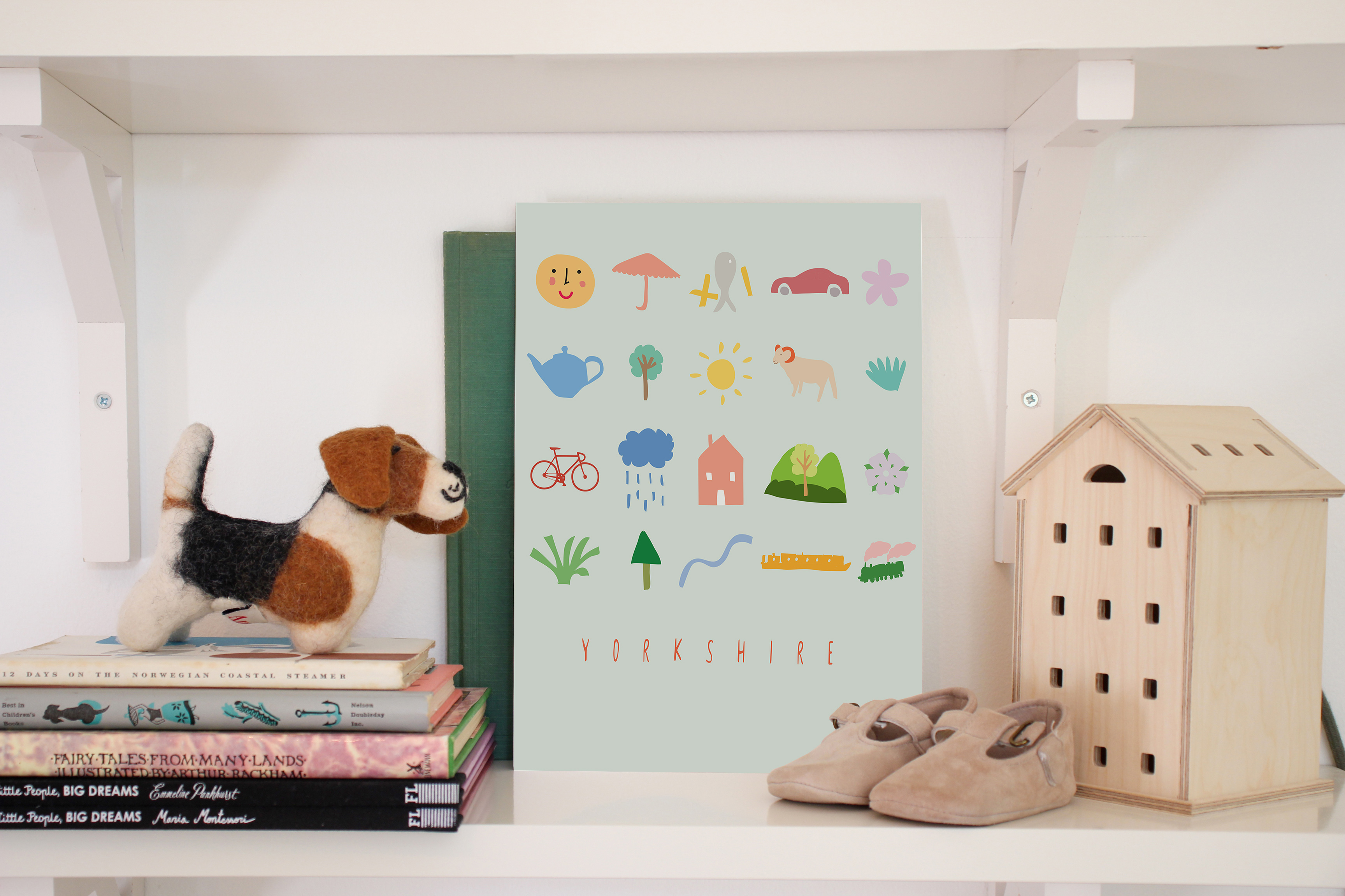 Illustrated Yorkshire Icons Art Print by artist Holly Francesca.