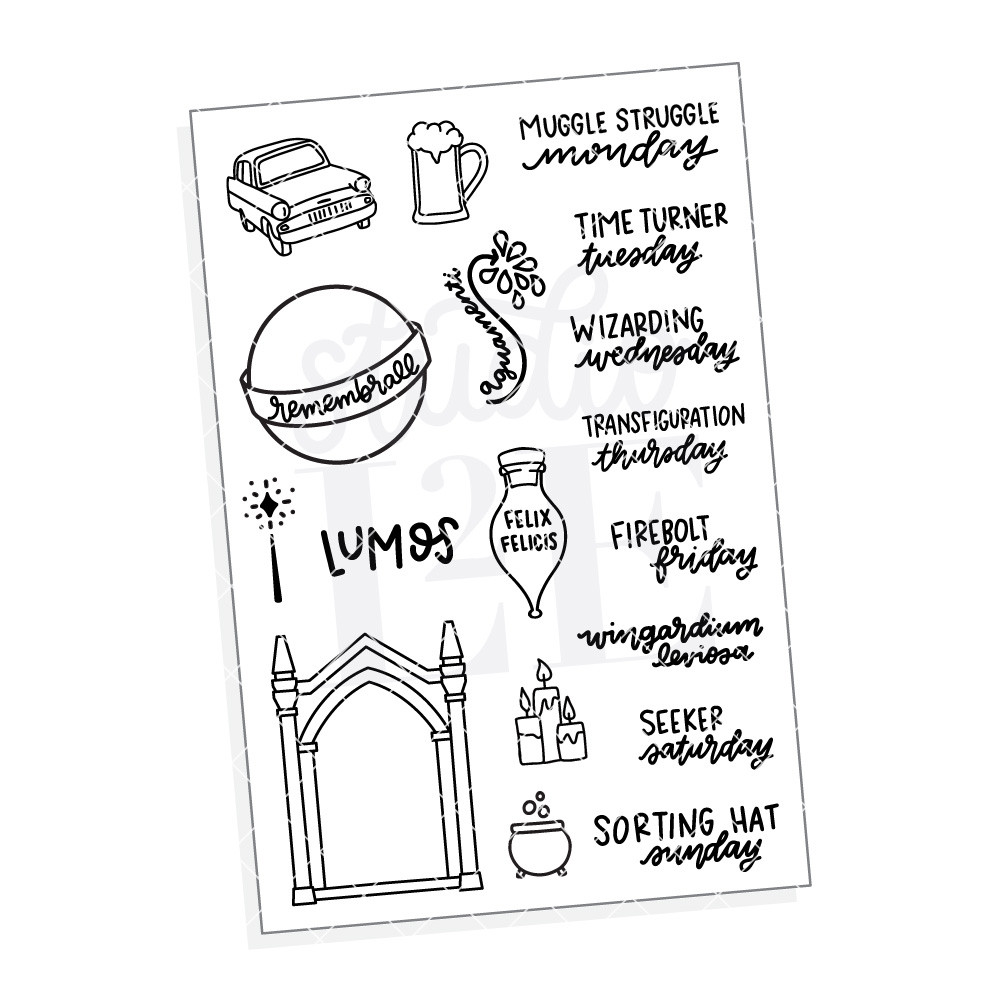 Witty Wizard planner stamps by Studio L2E