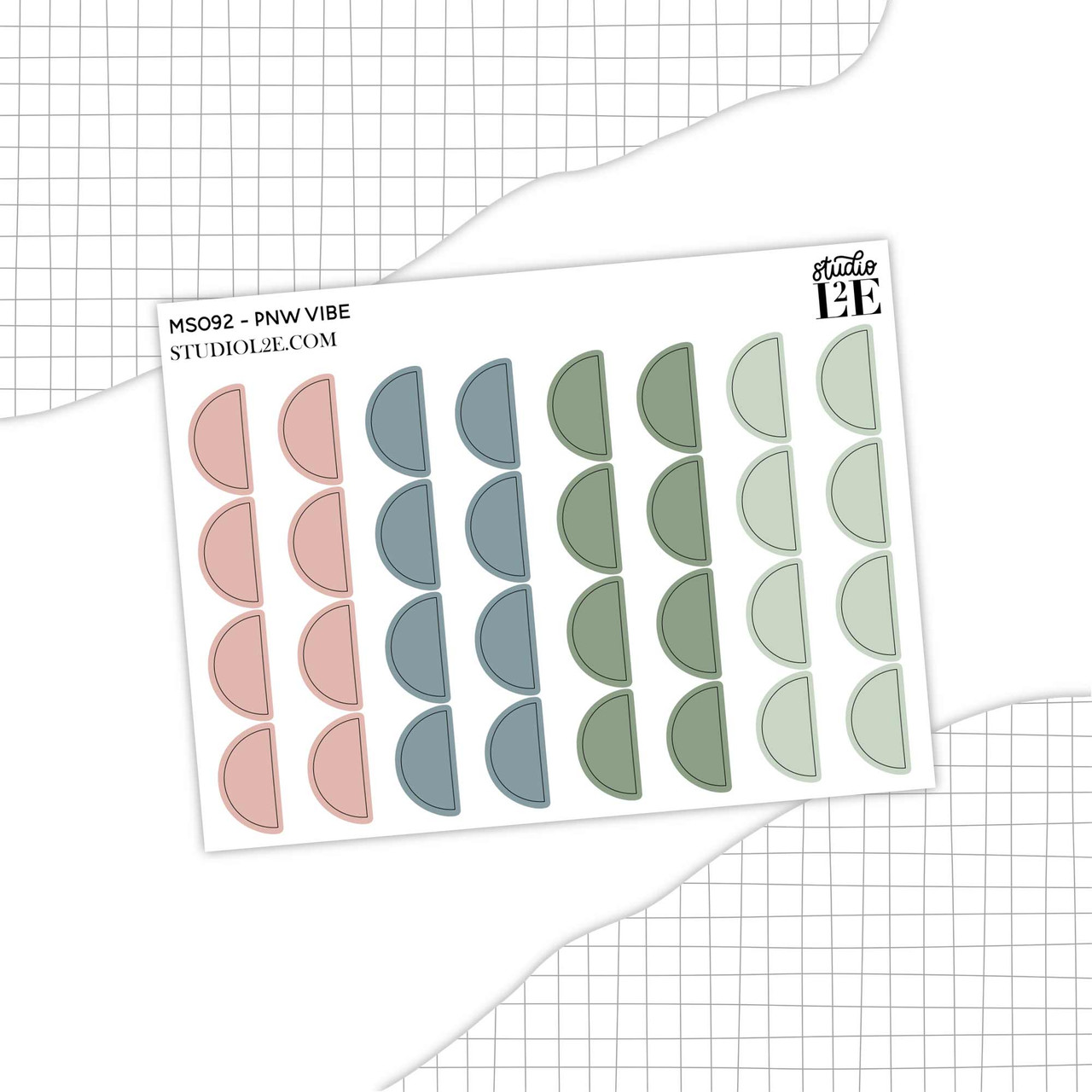 Transparent Half Circle planner stickers