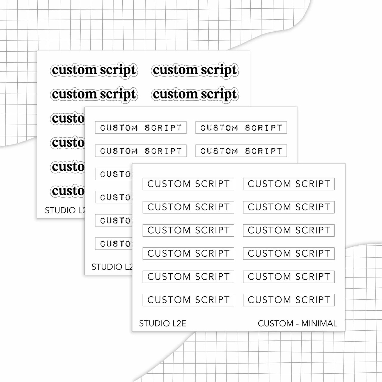 Stickers Paper & Party Supplies Custom Script for Planners Script ...