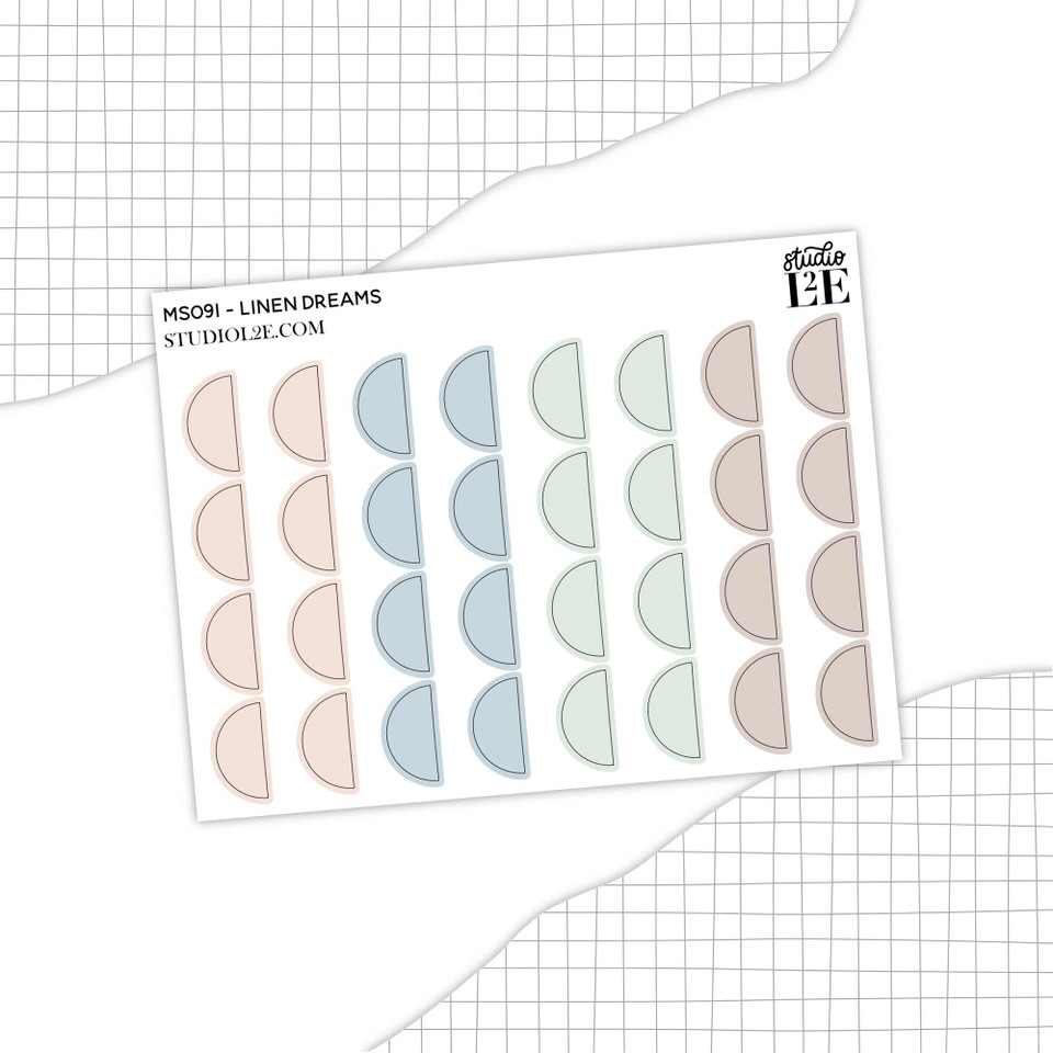 Transparent Half Circle planner stickers