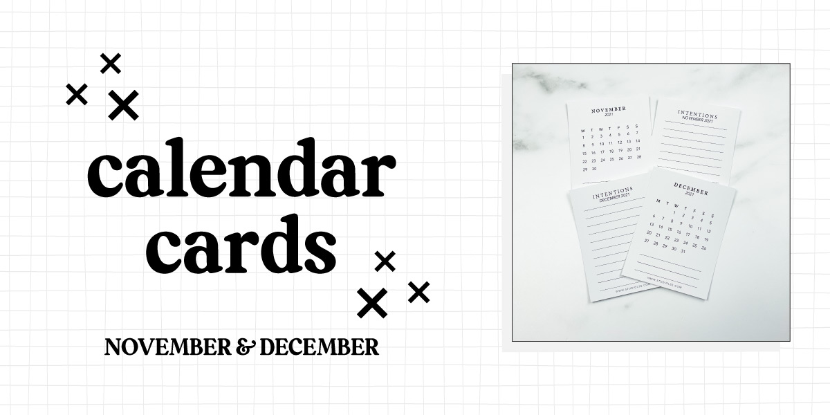 November & December Calendar Cards | FUNctional Freebie - STUDIO L2E