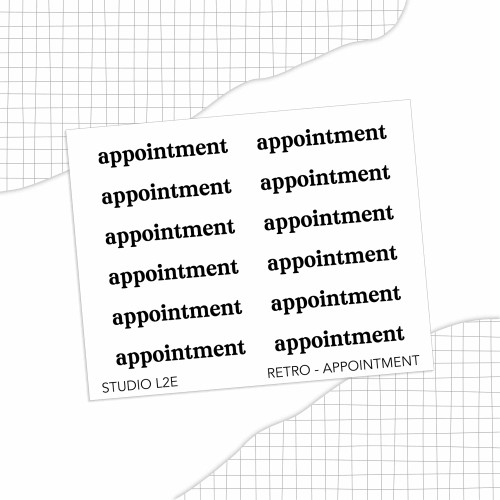 Appointment Retro text - STUDIO L2E