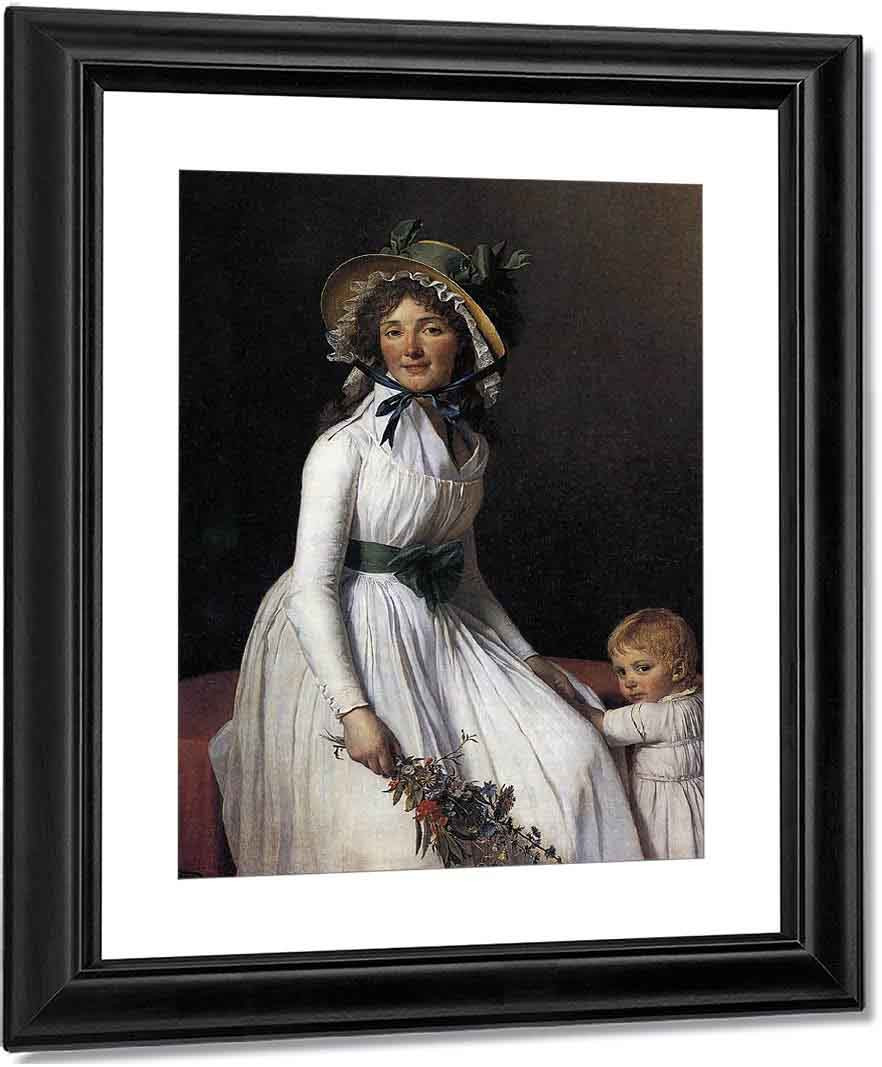 Portrait Of Emilie Seriziat And Her Son By Jacques Louis David Art ...