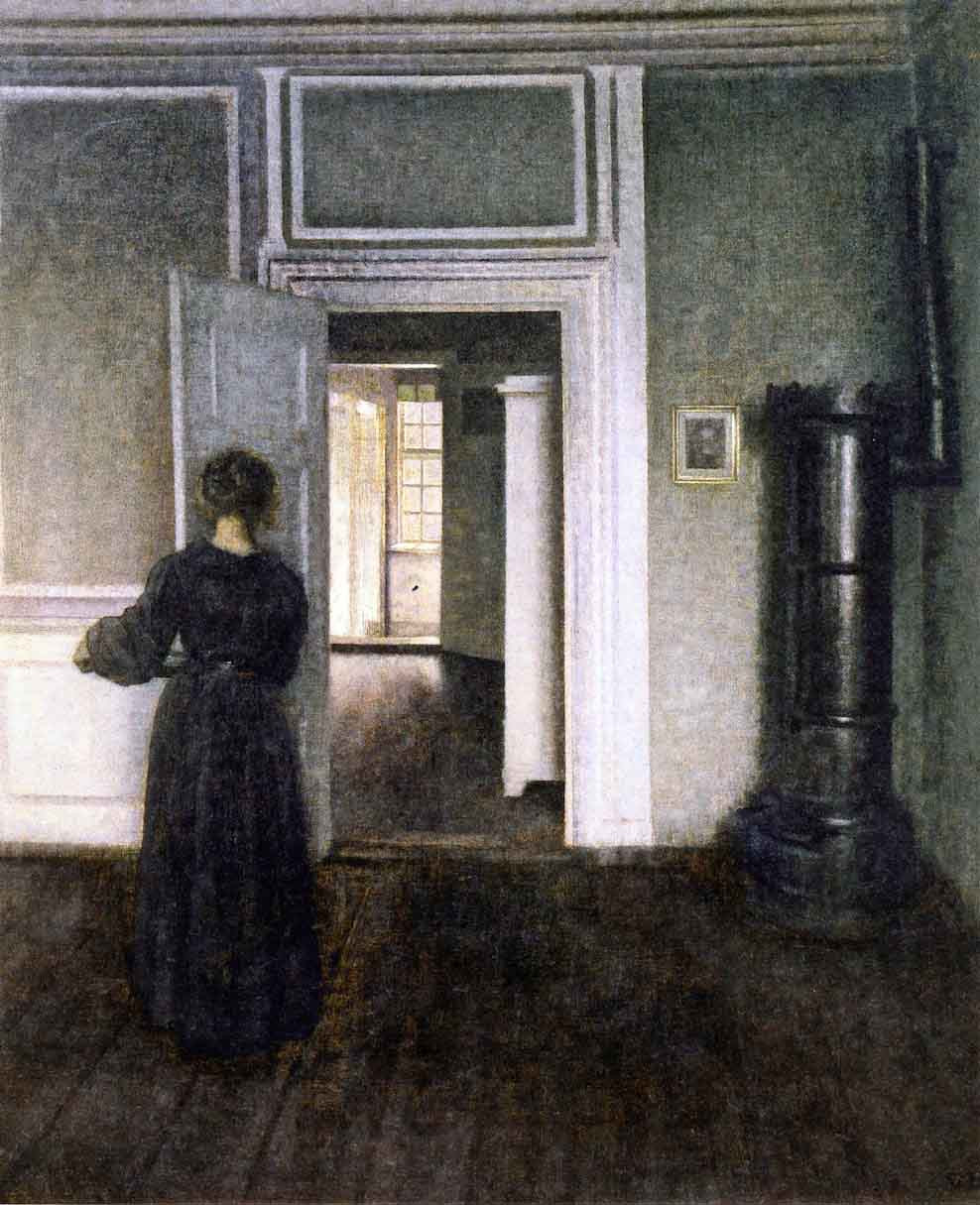 Interior With Stove By Vilhelm Hammershoi Reproduction