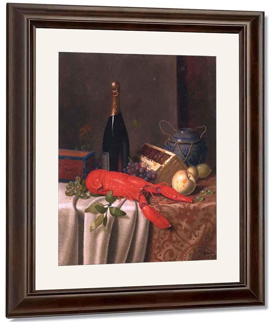 Still Life With Fruit, Champagne Bottle And Newspaper By William ...