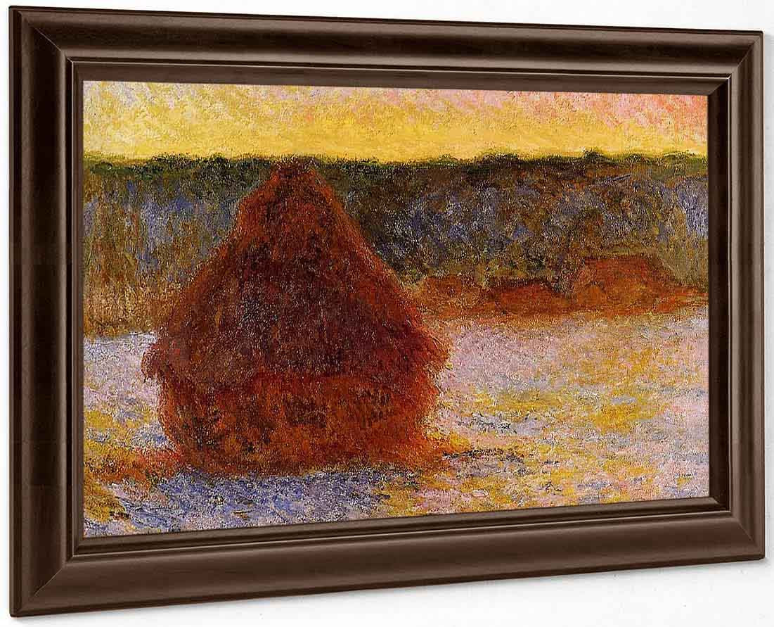 Grainstack At Sunset, Winter By Claude Oscar Monet Print or Oil ...