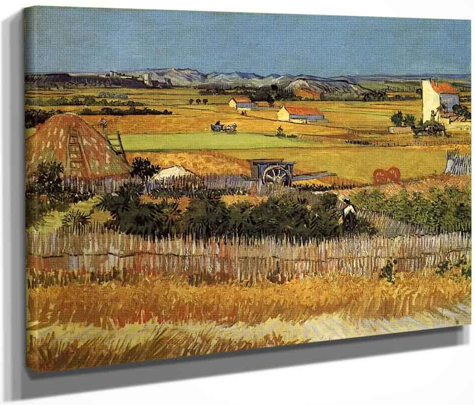 Harvest Landscape With Blue Cart By Vincent Van Gogh Print or Painting ...