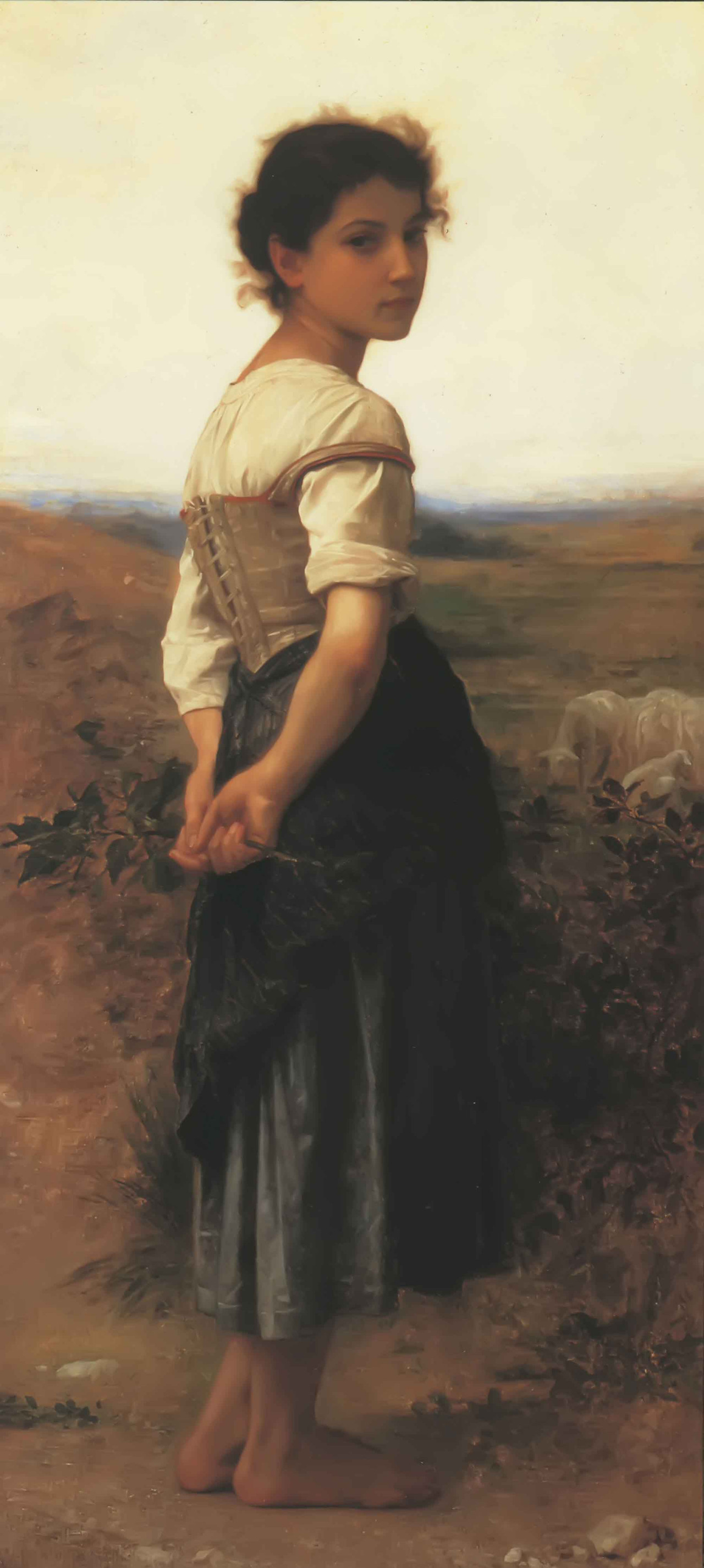 The Young Shepherdess By William Bouguereau Print or Oil Painting ...