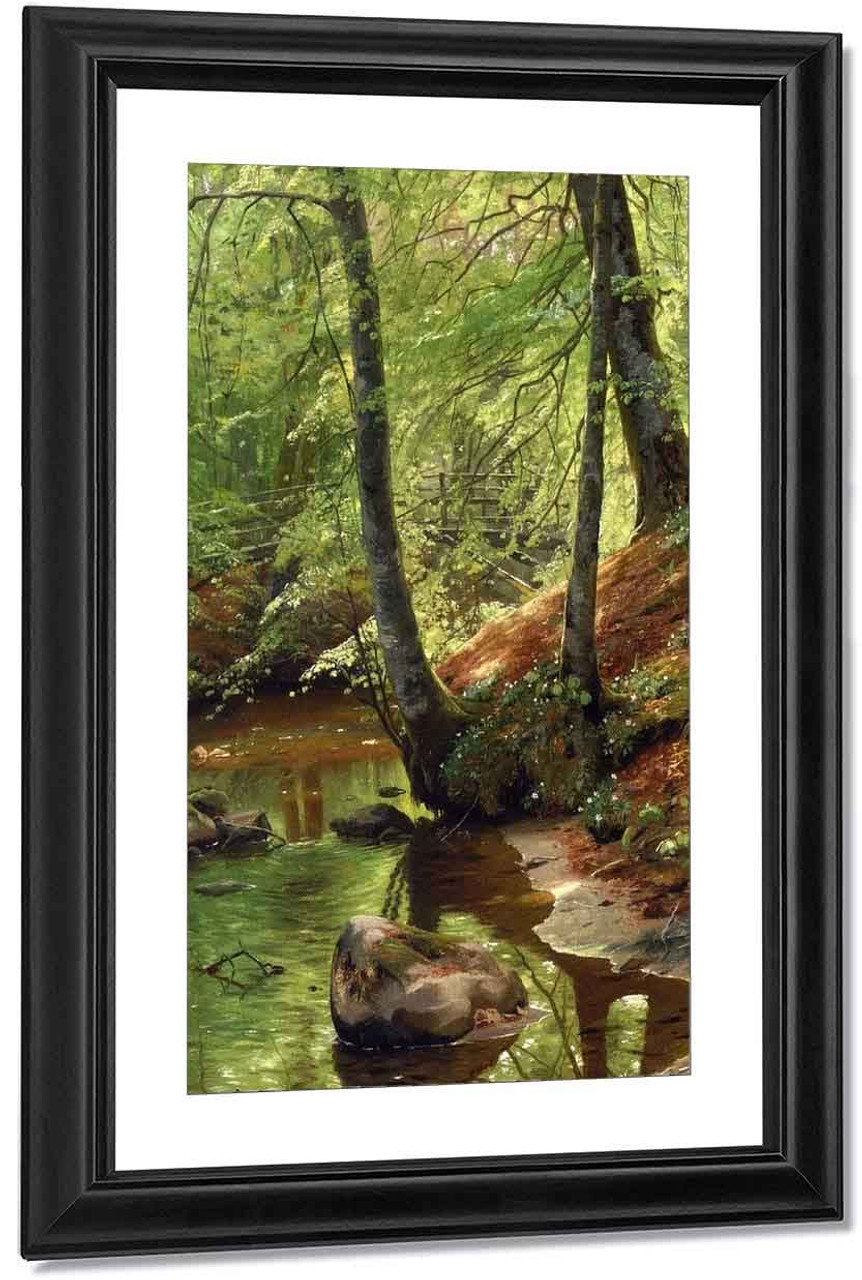 A Forest Stream By Peder Mork Monsted Print or Painting Reproduction