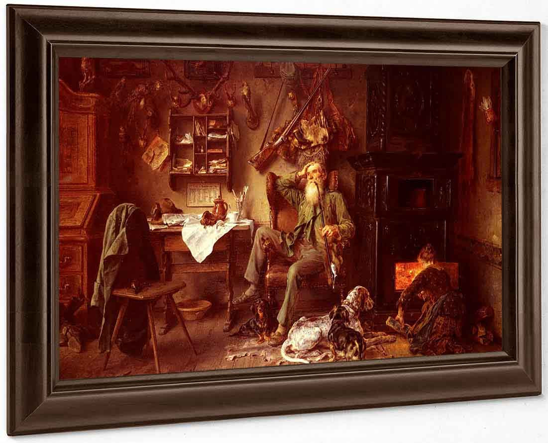 A Forster Home By Ludwig Knaus Print or Oil Painting Reproduction from ...