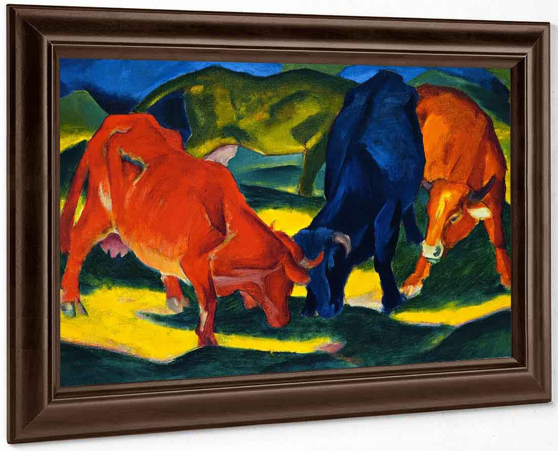 Fighting Cows By Franz Marc Print or Oil Painting Reproduction from ...