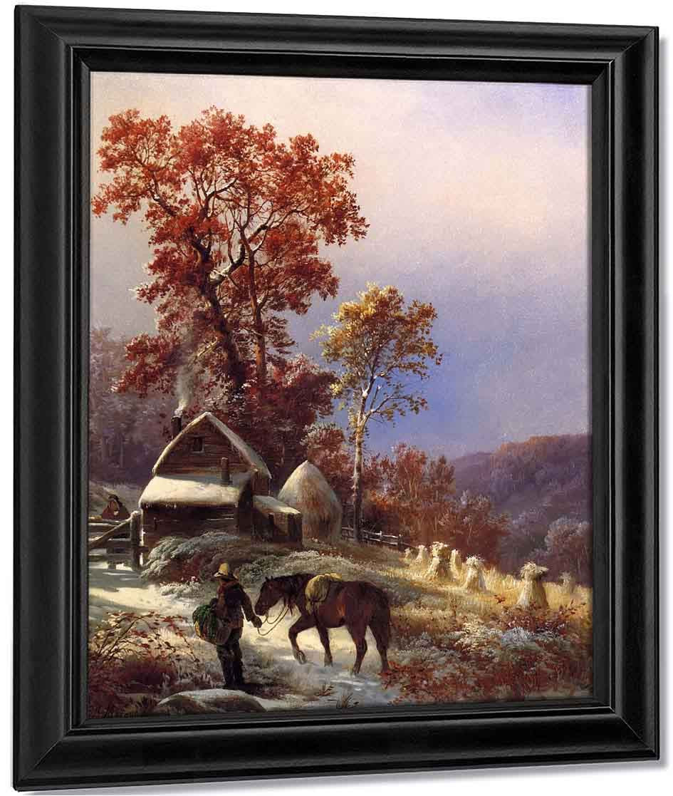 Winter At The Farm By Edward Moran Reproduction from Cutler Miles