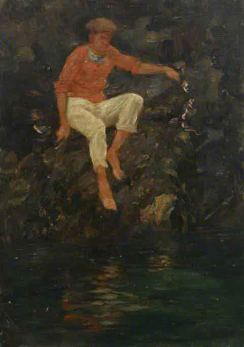 Charlie Mitchell On The Rocks By Henry Scott Tuke Art Reproduction from ...