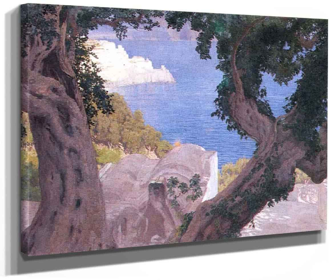 Breadfruit Tree. Amalfi By Edward Okun Art Reproduction.