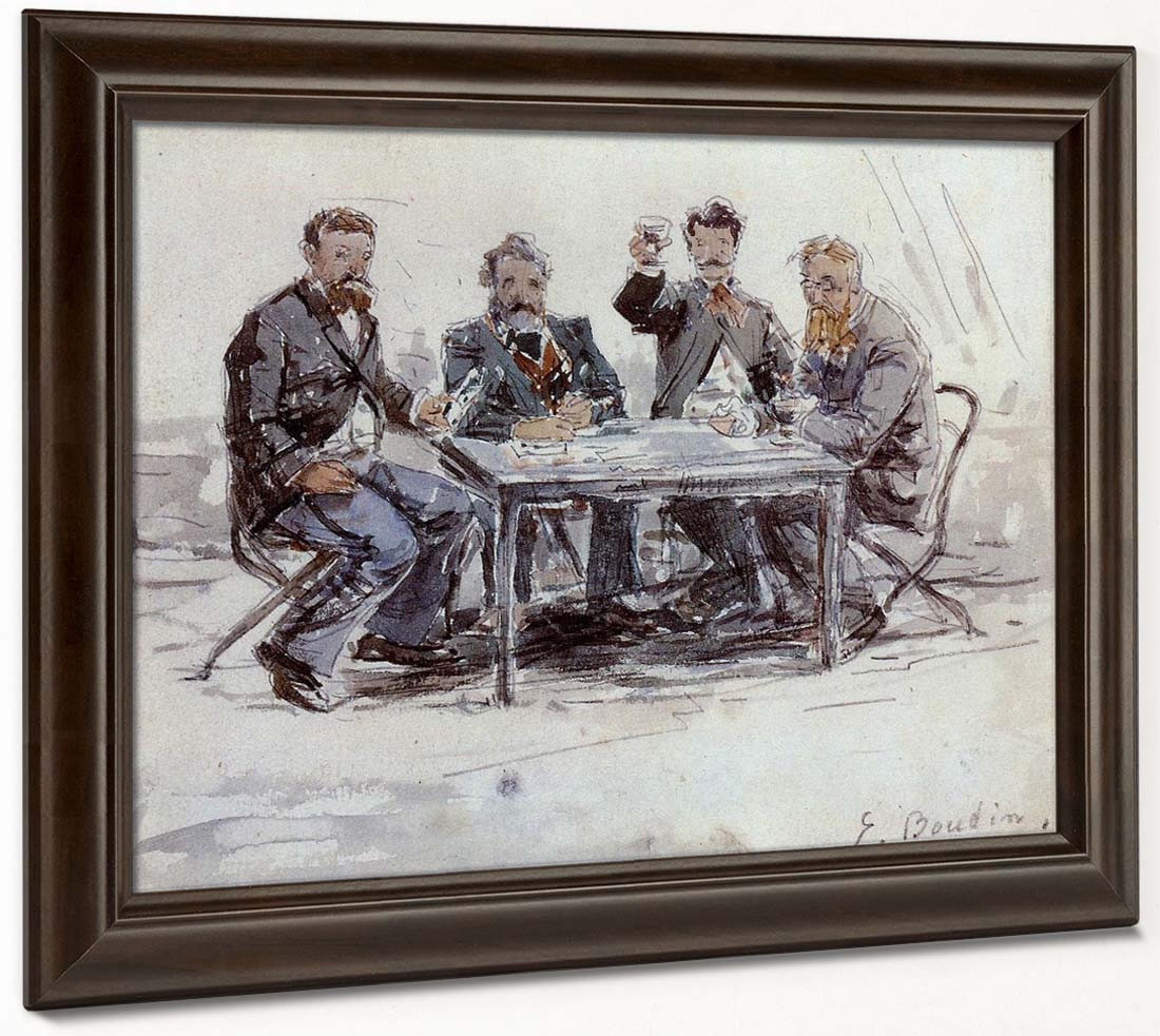 Drinkers On The Farm At Saint Simeon By Eugene Louis Boudin Print or ...