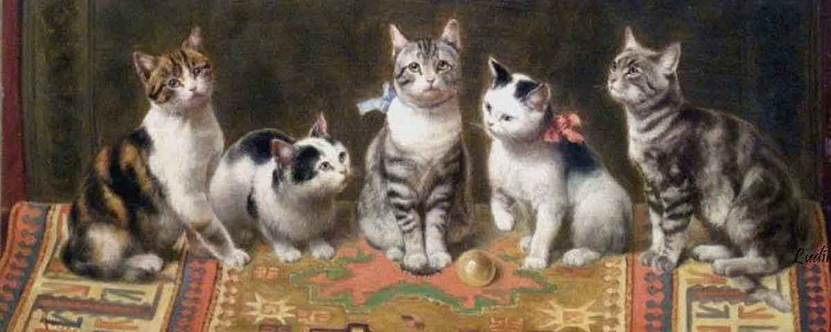 Cats In The Boudoir By Carl Reichert Art Reproduction from Cutler Miles.