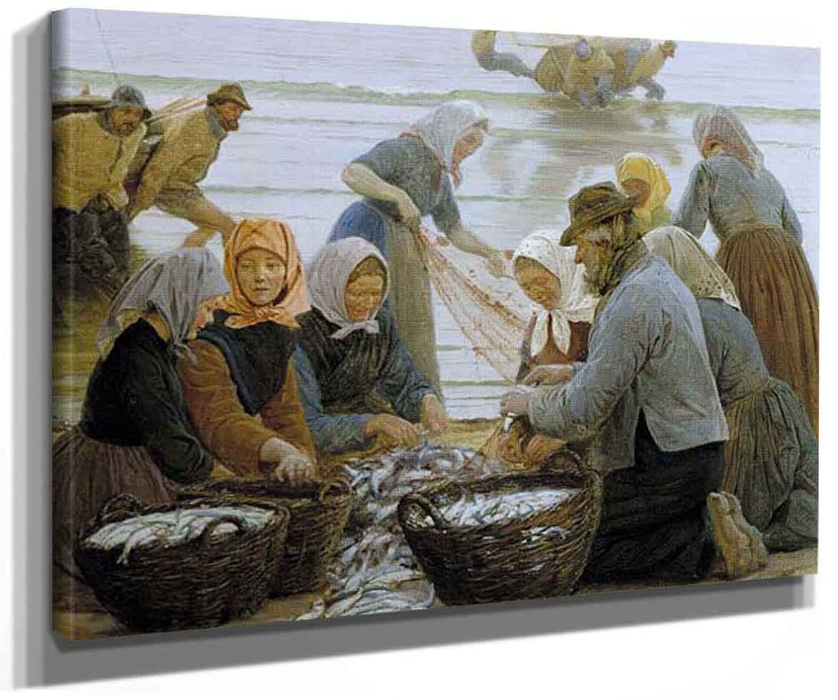 Women And Fishermen Of Hornbaek By Peder Severin Kroyer Art Reproduction.